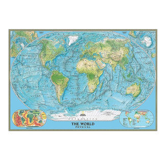 Physical World Map Wall Mural, Self-Adhesive Wallpaper - Contemporary ...