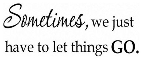 VWAQ Sometimes You Just Have To Let Things Go Wall Decal Inspirational ...