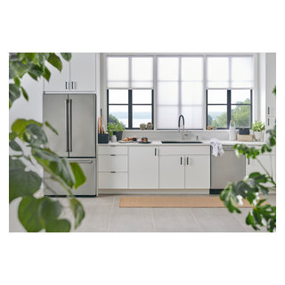 White Shaker Slim Kitchen - Transitional - Kitchen - by Northern ...