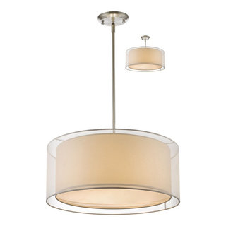 3 Light Convertible Pendant, Metropolitan Style, 24"Wx58.48 ...