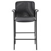 Scranton & Co 28.5" Modern Vinyl/Mesh Counter Stool with Arms in Black ...
