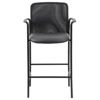 Scranton & Co 28.5" Modern Vinyl/Mesh Counter Stool with Arms in Black ...