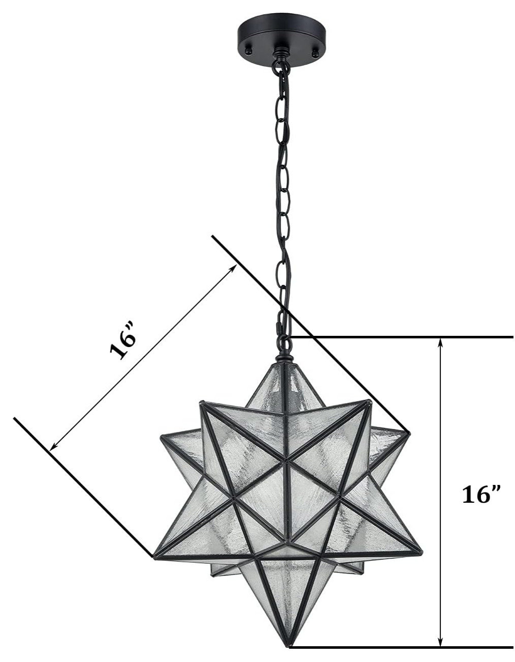 Moravian Star Pendant Light Star Glass Lights With Chain, 16 ...