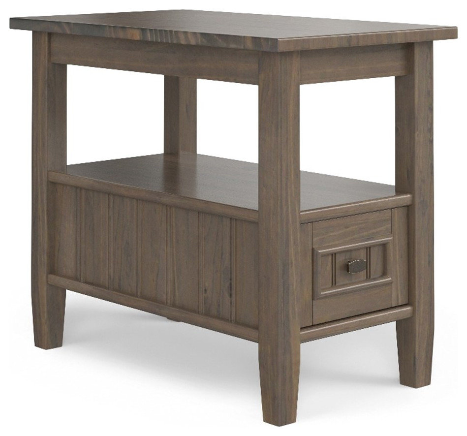 Lev SOLID WOOD 14" Wide Rectangle Transitional Narrow End Table in ...