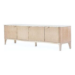 Michael Amini Malibu Crest Wood & Marble TV Console - Blush ...