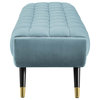 Dina Sea Blue Performance Velvet Accent Bench - Midcentury ...