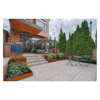 Sherwood Park - Patio & Corten Steel Planters - Contemporary - Patio ...