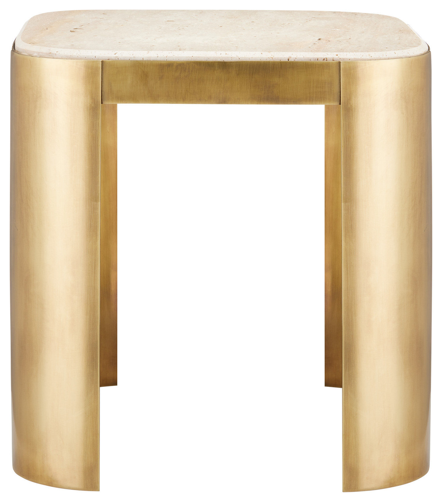 Sev Travertine Accent Table - Contemporary - Side Tables And End Tables ...