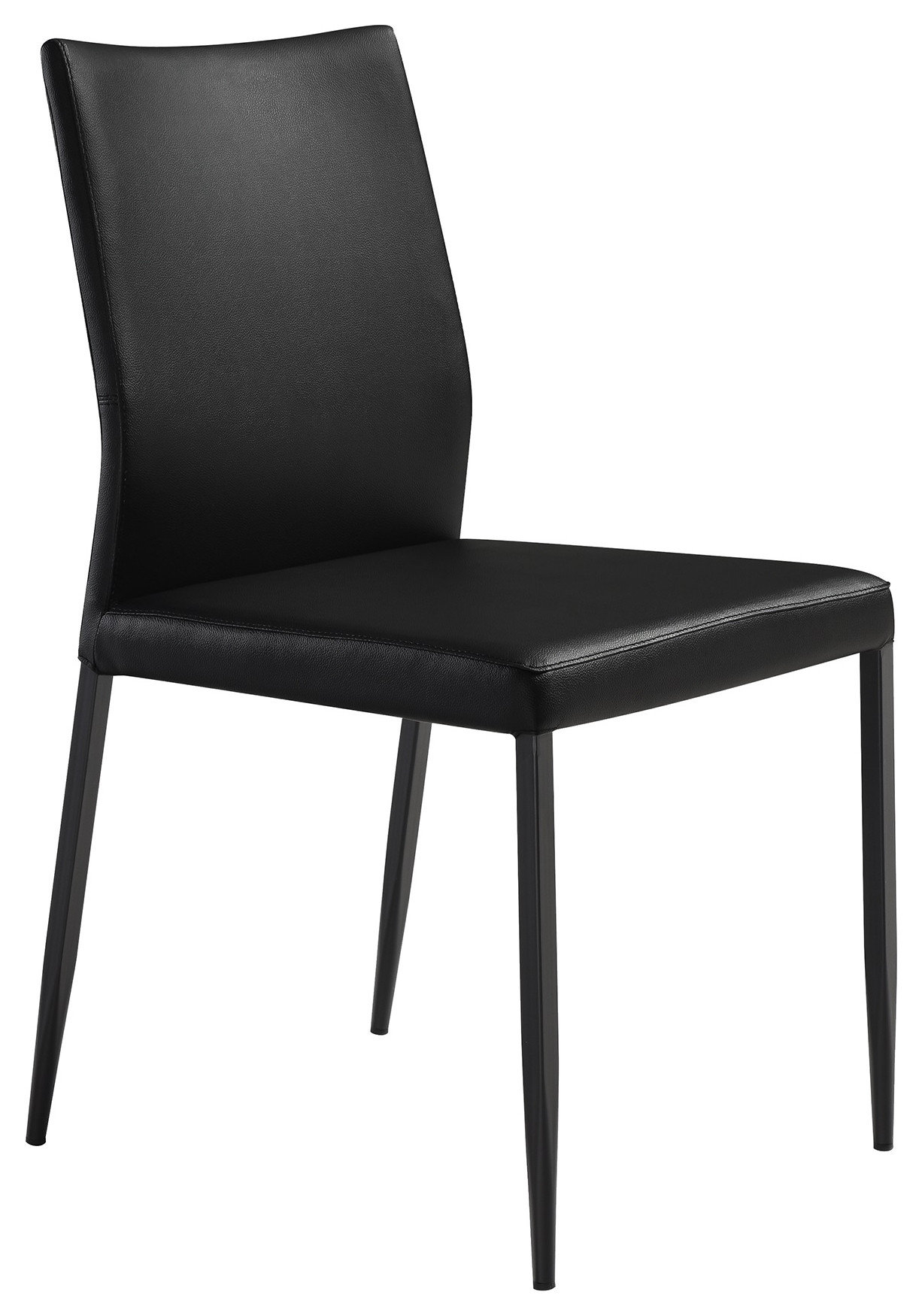 Kash Upholstered Dining Chair in Black Faux Leather - Set of 2 ...