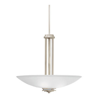 Hendrik 3-Light Inverted Pendant in Brushed Nickel, 24.000 ...