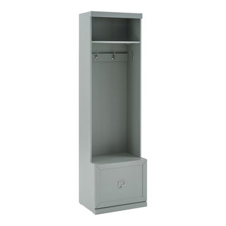 Bowery Hill Modern Wood Hall Tree with Drawer in Gray/Chrome ...