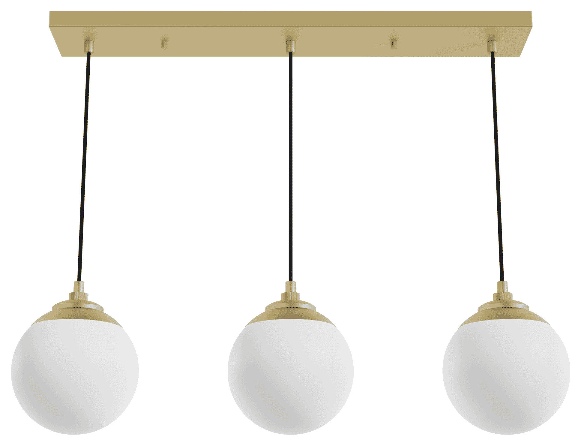 Modern Brass Three Light Linear Cluster from the Hepburn Collection, 7. ...
