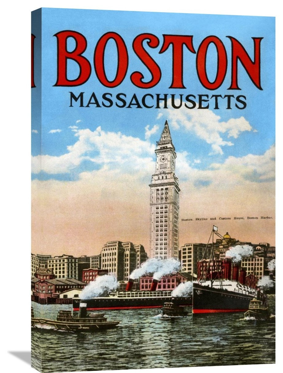 "Boston Massachusetts" Stretched Canvas Giclee, 16"x24", 20"x30 ...
