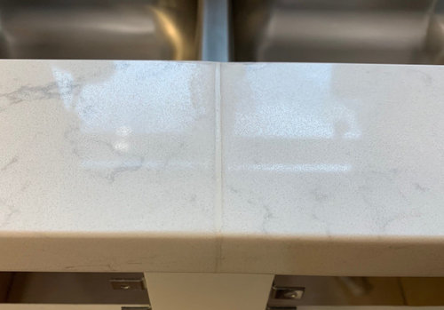 Seam in new quartz countertop