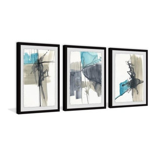 Kinetic Grid X Triptych, 24x36 - Contemporary - Prints And Posters - by ...