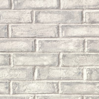 Appleton Gray Faux Weathered Brick Wallpaper, Sample, Swatch ...