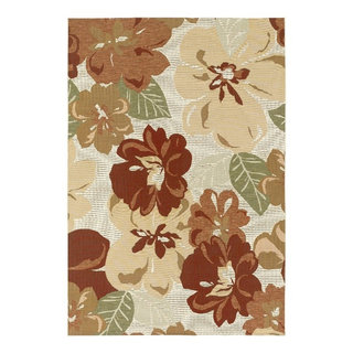 Couristan Dolce Novella 4055/0632 Floral Outdoor Rug, Rose Bud, 4'0" x ...