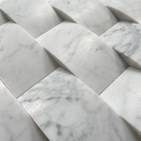 Carrara Marble 3D Cambered 2x4 Arched Mosaic Tile Honed Venato Carrera ...