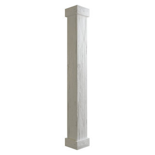 Hand Hewn Endurathane Faux Wood Square Column Wrap, 8"W x 8'H ...