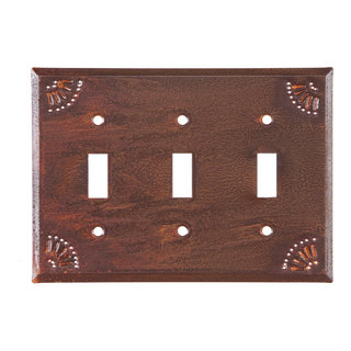 Triple Switch Cover with Chisel - Southwestern - Switch Plates And ...