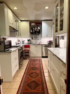 White subway tile backsplash for Ikea Enkoping kitchen cabinets?