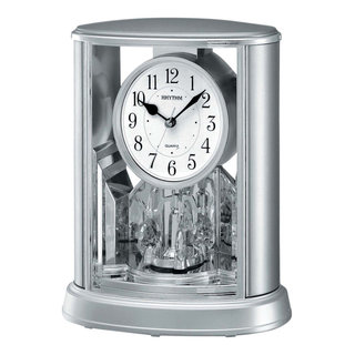 Silver Teardrop Mantel Clock by Rhythm - Modern - Desk And Mantel ...