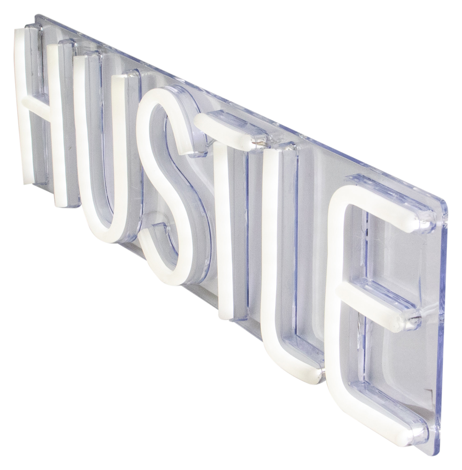 20" Bright White Neon Style Hustle LED Lighted Wall Sign - Contemporary ...