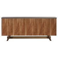 Picadilly 4 Door Sideboard Buffet in Acacia Wood and Concrete - Rustic ...