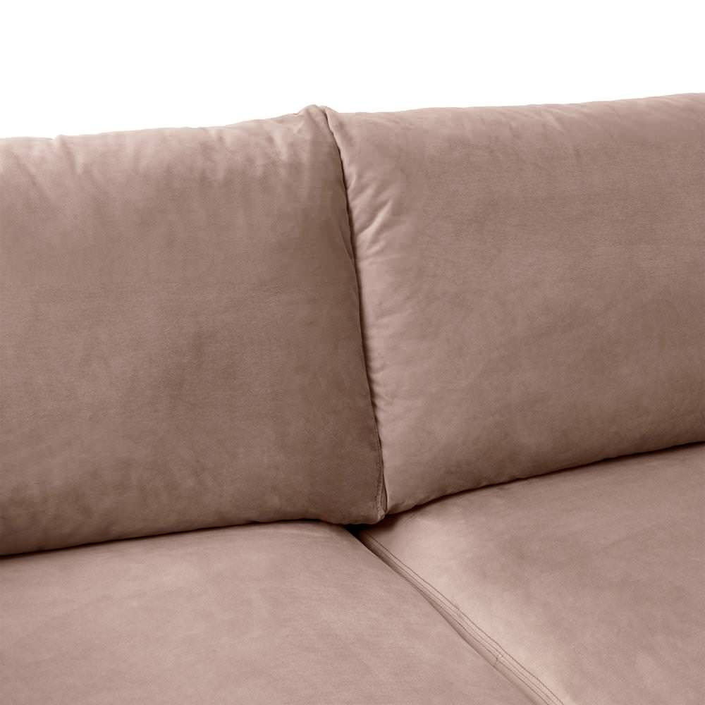 Serenity 79 Mauve Velvet Sofa with Black Metal Legs - Contemporary ...