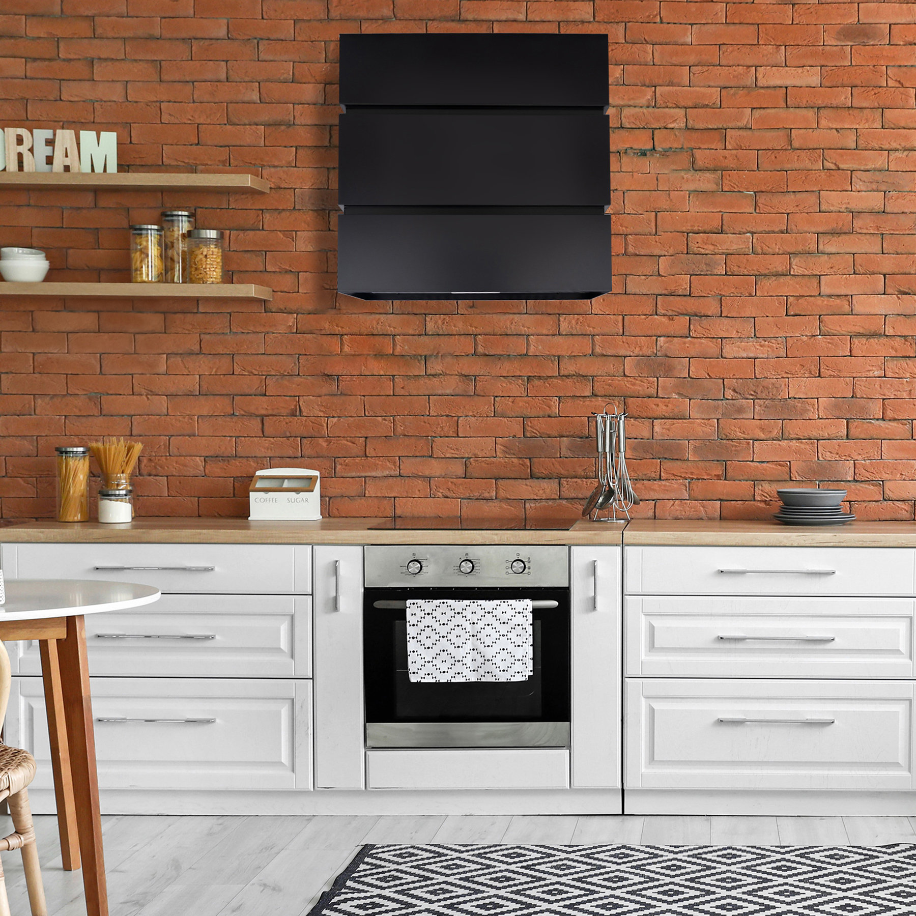 36"Stainless Steel Range Hood 3 Stacks Modern Box Kitchen Hood & Vent ...