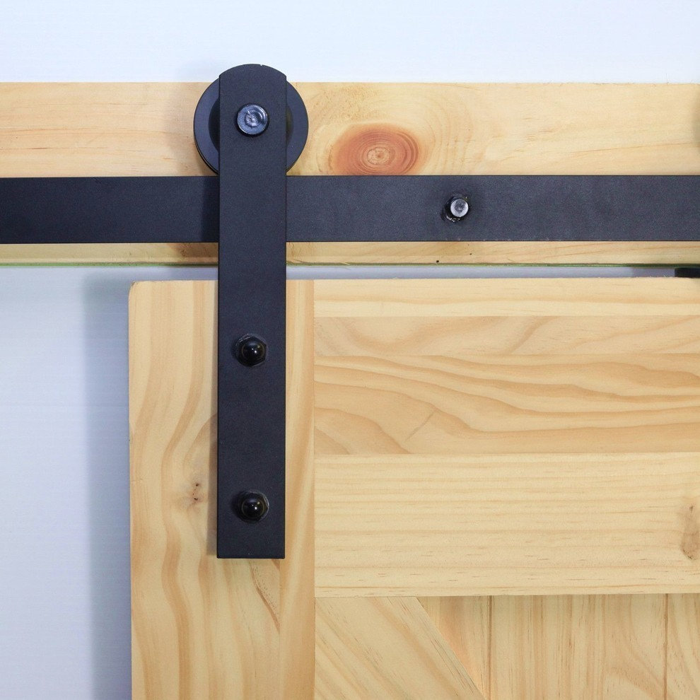 Sliding Barn Door Hardware Kit, Straight Design, 7.5FT - Traditional ...