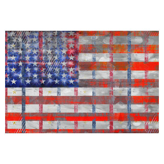 "Bold Red Stripes" Print on Canvas, 18"x12" - Contemporary - Prints And ...