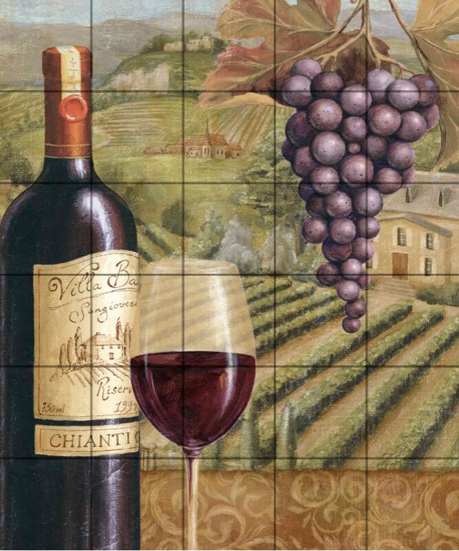Tile Mural Kitchen Backsplash French Vineyard V-CB by Color Bakery, 30 ...