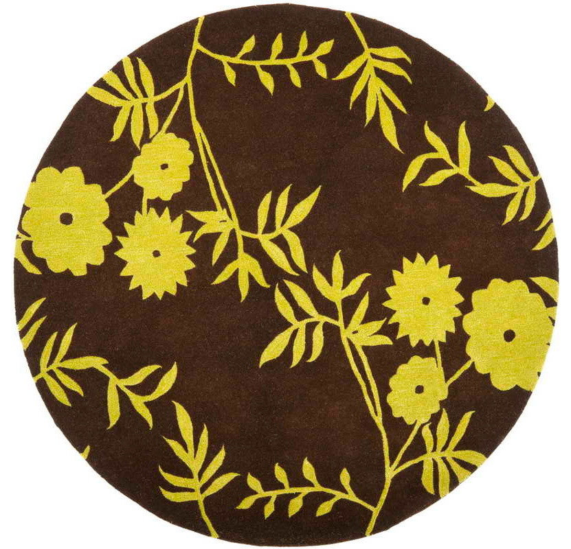 Safavieh Soho Soh774A Floral Rug, Brown/Green, 6'0" x 6'0 ...