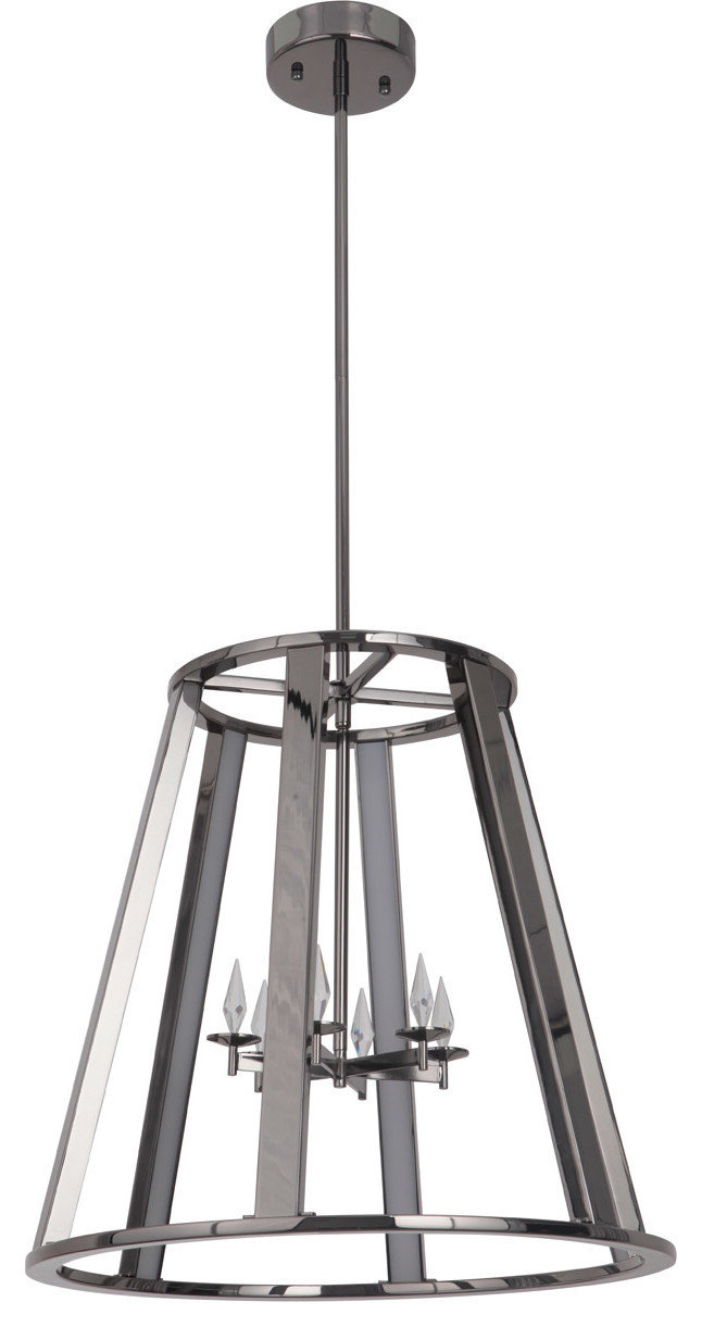 Opus 19.75" 252W 6 LED Foyer Black Chrome Frosted Glass - Transitional ...