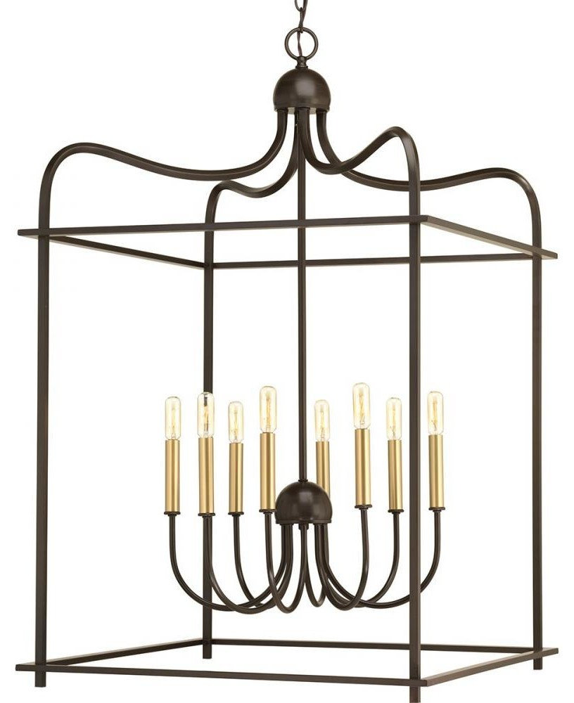 Assembly Hall 8-Light Pendant Antique Bronze, 39.65"x25" - Transitional ...