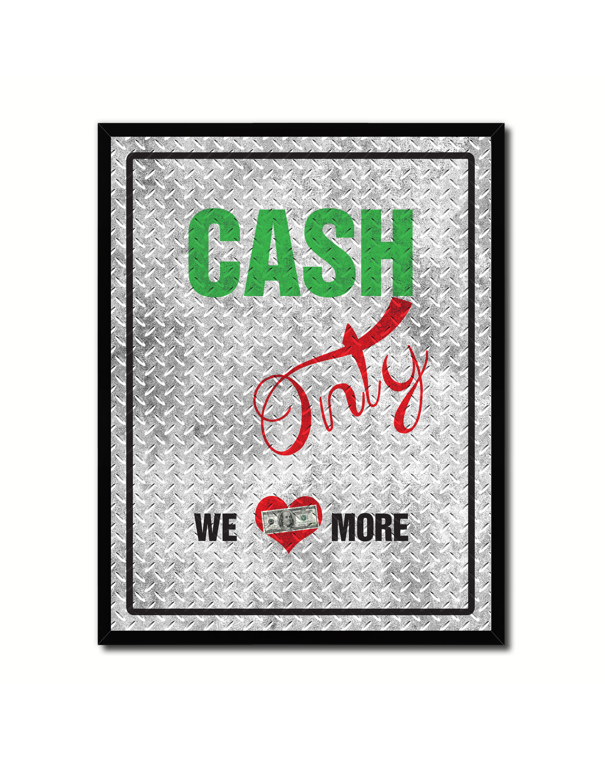 Cash Only Business Sign, Canvas, Picture Frame, 13"x17" - Contemporary ...