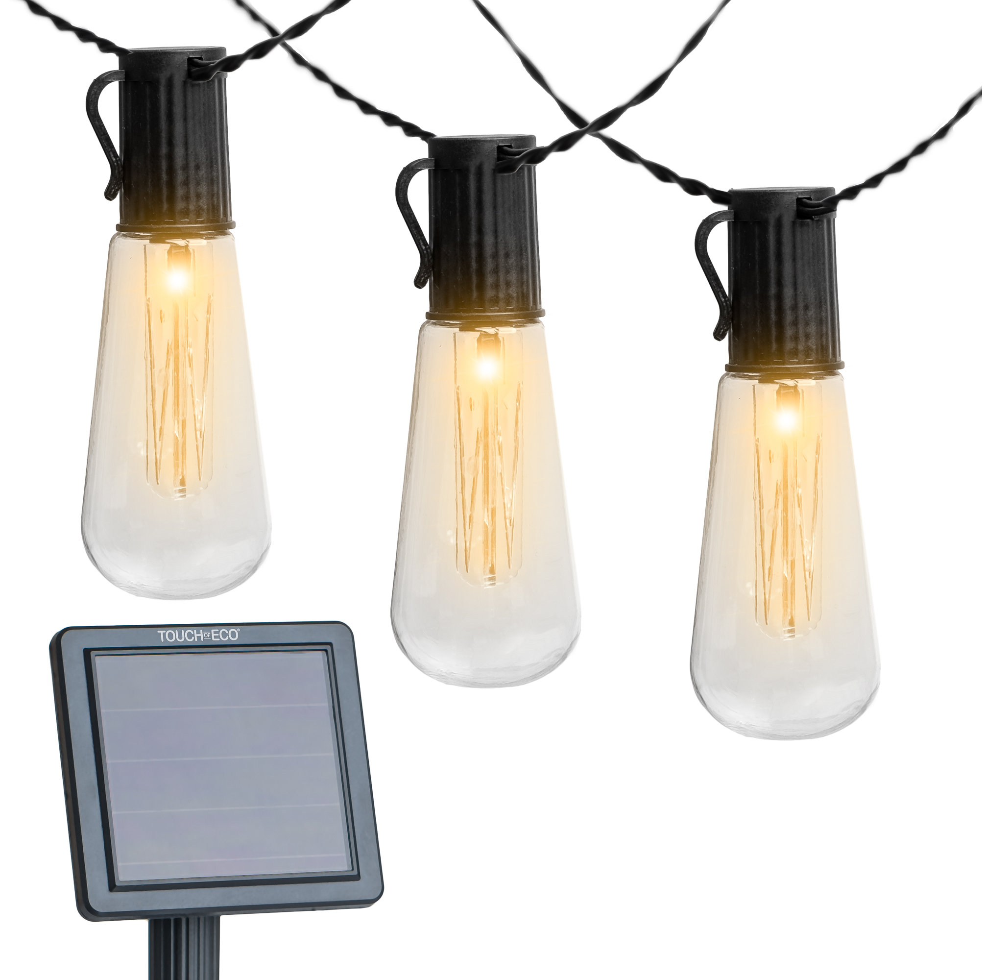 LUMINITE Solar Edison Vintage String Light - Industrial - Outdoor Rope ...