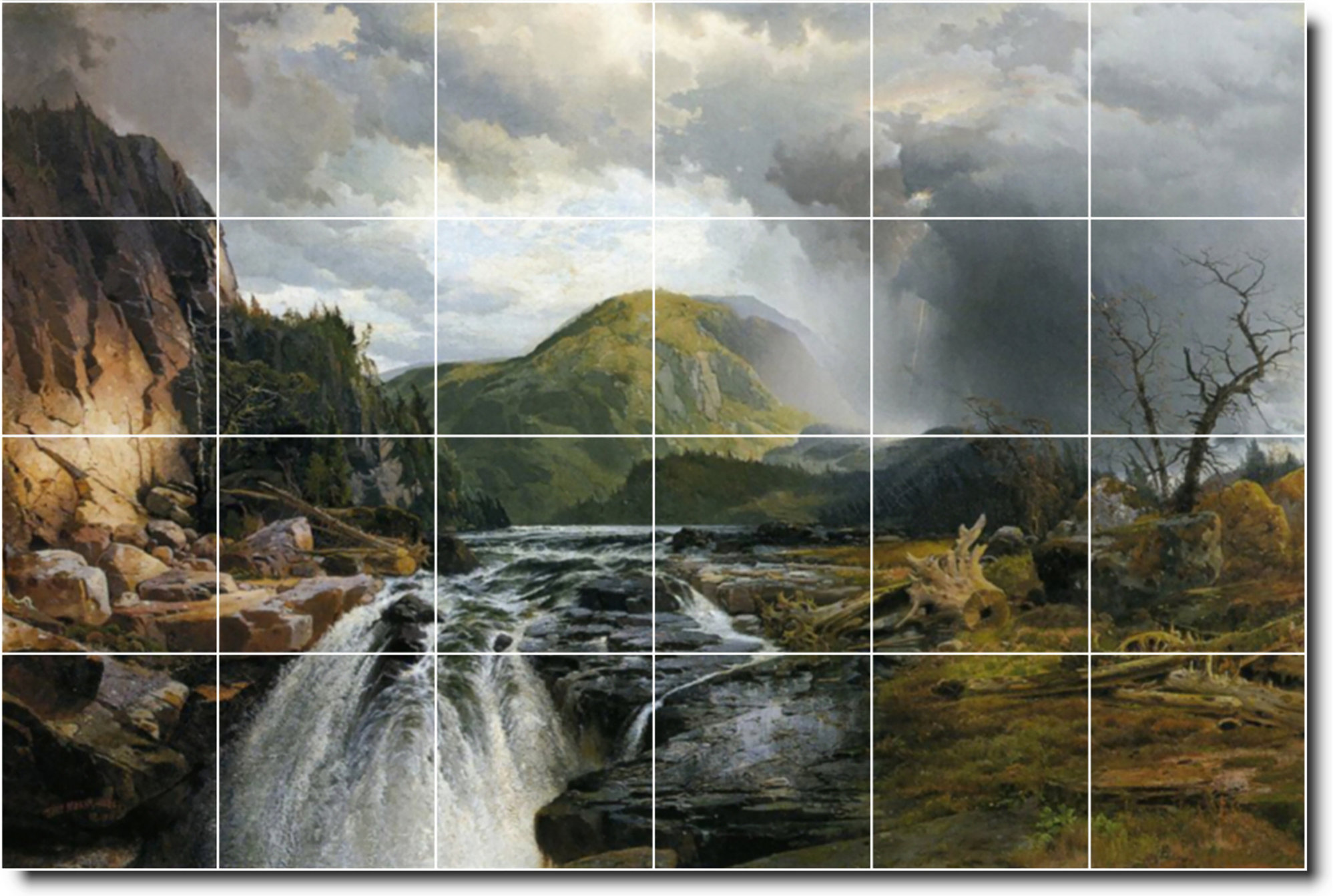 Thomas Moran Landscapes Painting Ceramic Tile Mural #580, 48" Wide x 32 ...