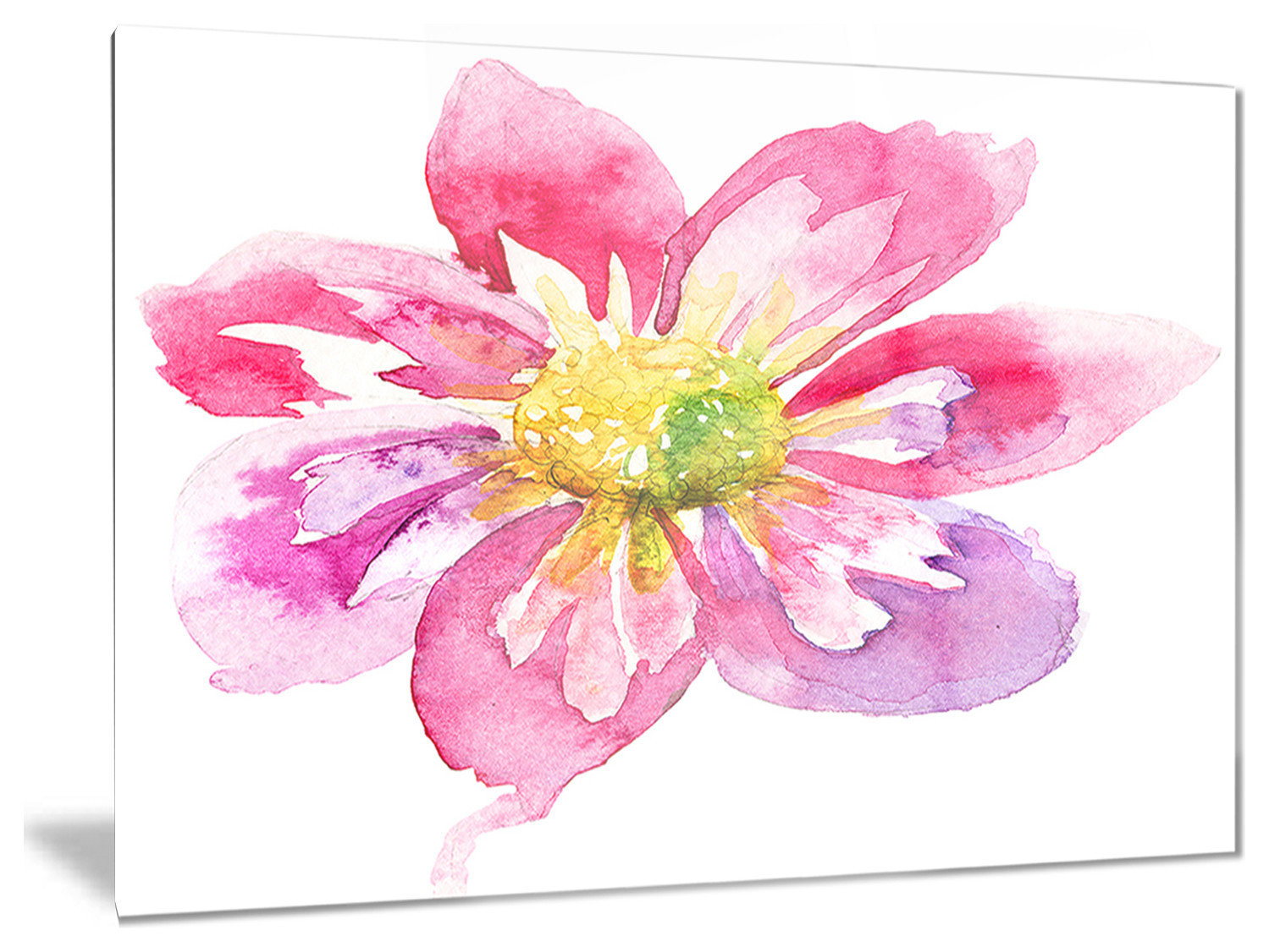 "Full Bloom Pink Flower" Floral Glossy Metal Wall Art, 28"x12 ...