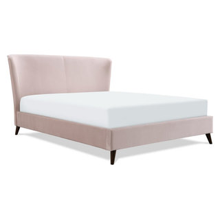 Adore Decor Adele Wingback Upholstered Platform Bed Queen Size Blush ...