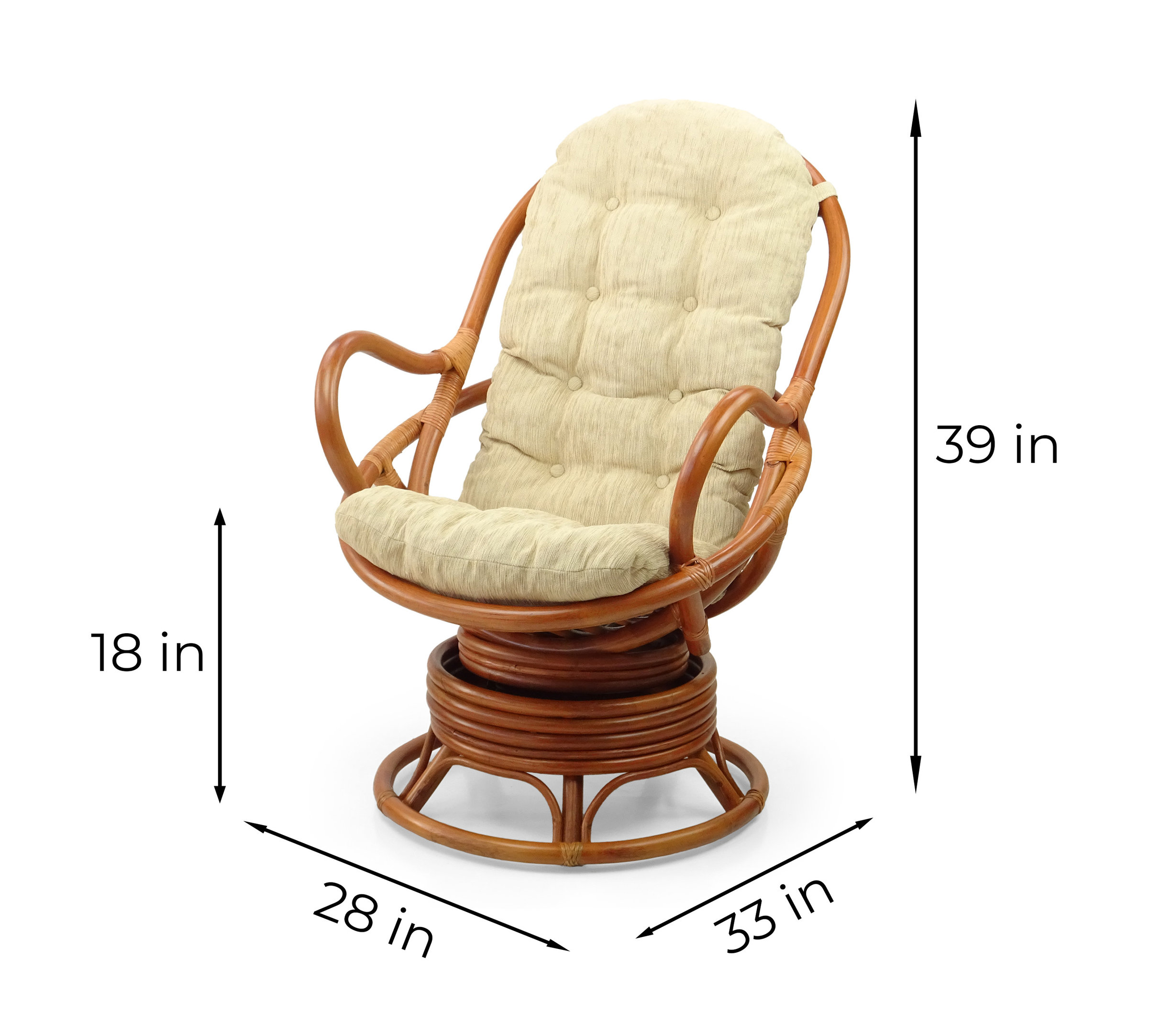 Java Lounge Swivel Rocking Rattan Wicker Chair Colonial - Tropical ...