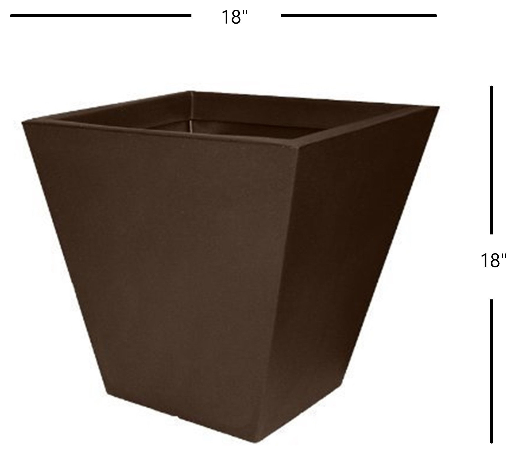 Tusco Products CT18ES Cosmopolitan Square Planter, 18"Espresso ...