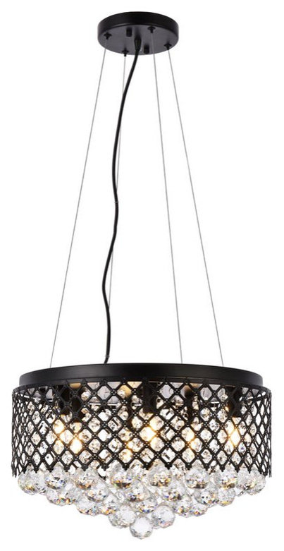 Elegant LD520D18BK Tully 6 Lights Pendant, Black - Contemporary ...