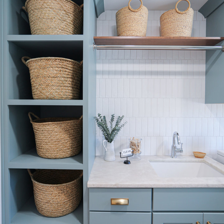 75 Beautiful Laundry Room with Subway Tile Splashback Ideas & Designs ...