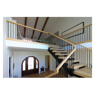 96_Dramatic cantilevered no-riser staircase, Bethesda, MD 20814 ...
