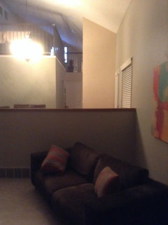 Triangle shaped living room