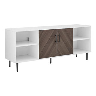 Modern Ash Brown and White TV Stand for TVs up to 65" - Midcentury ...