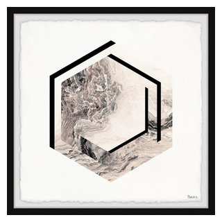 "Pentagon Waves" Framed Painting Print, 24"x24" - Beach Style - Prints ...