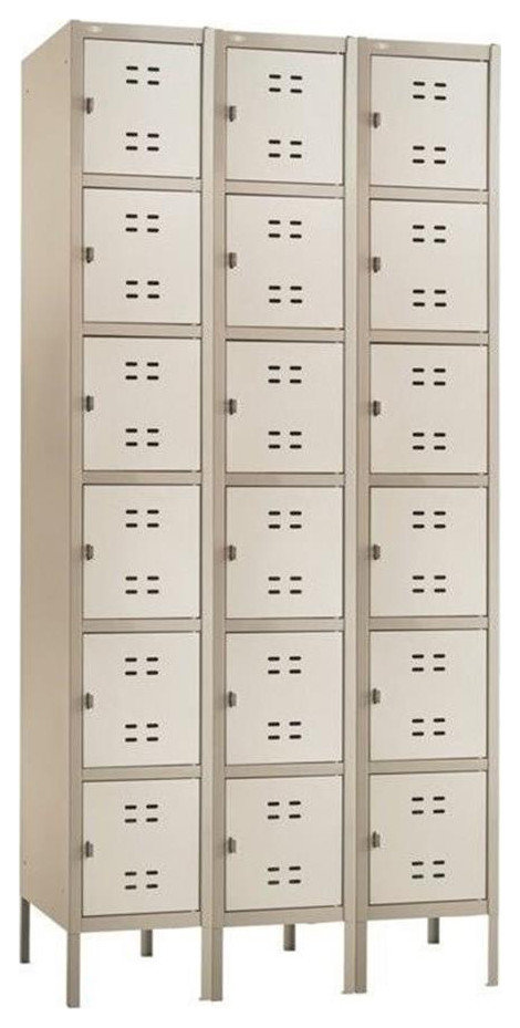Pemberly Row Box Locker 3 Column in Tan - Contemporary - Storage ...
